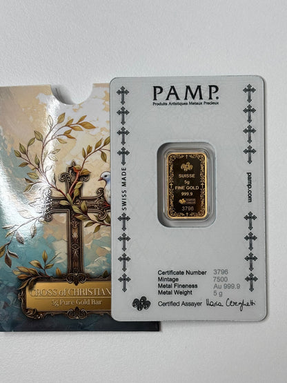 5g Gold Bar Pamp Cross Of Christianity – affordablebullion